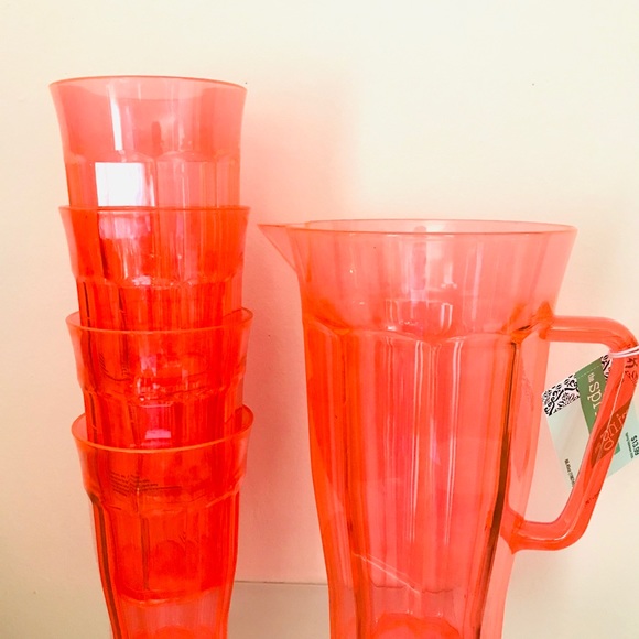 Dining | Orange Transparent Pitcher Set | Poshmark